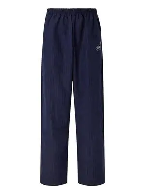 WILLY CHAVARRIA Ruff Rider Straight-leg Logo-embroidered Shell Track Pants - Blue