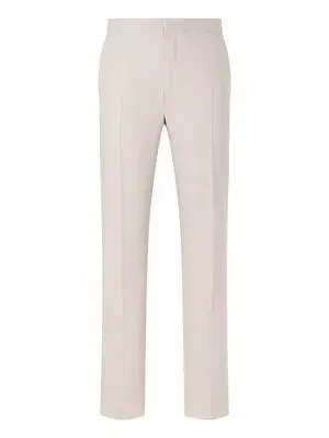 Zegna Straight-leg Linen Trousers - Neutrals