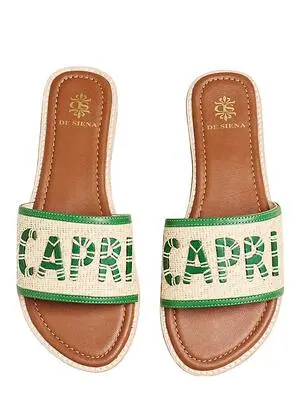 DE SIENA Raffia Slide Sandals - Capri