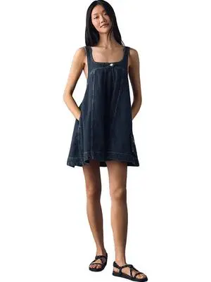 DAMSON MADDER 100% Cotton Immy Mini Dress - Blue