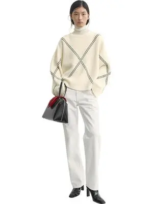 TOTÊME Argyle-Stitch Cashmere Sweater