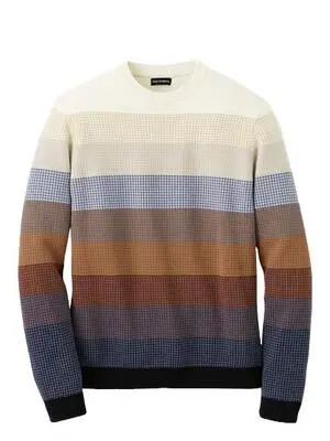 PAUL FREDRICK Cotton Crewneck Long Sleeve Pullover - Multi