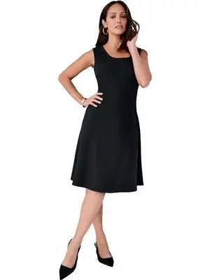 JESSICA LONDON Bi-stretch Fit And Flare Dress - Black