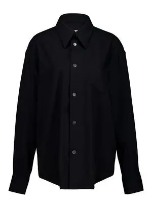 AMI Paris De Coeur Wool Shirt - Black