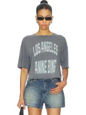 ANINE BING Johnny Cropped Tee - Grey