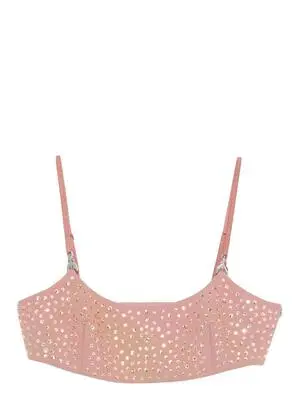 Patrizia Pepe Rhinestone-embellished Crop Top - Pink