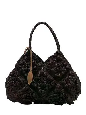 AFAR Floral-crochet Tote Bag - Brown