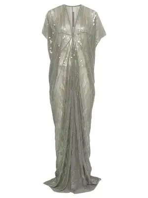 Rick Owens Sequin-embellishment V-neck Maxi Dress - Green
