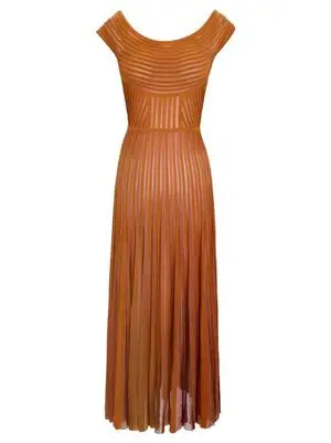 GEMY MAALOUF Off-shoulder Midi Dress - Orange