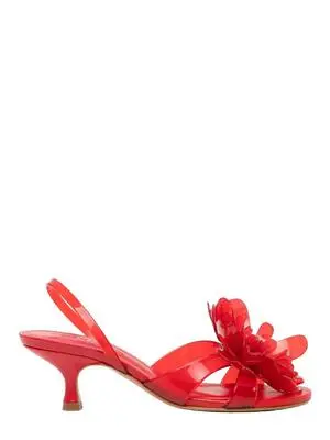 Farm Rio Flower Slingback Sandals - Red