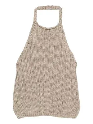 RÓHE Chunky-knit Halter Top - Neutrals
