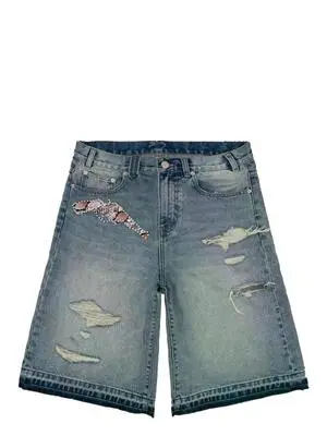 BRAVEST STUDIOS Embellished Denim Shorts - Blue