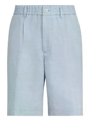 BRUNELLO CUCINELLI Linen And Virgin Wool Chevron Bermuda Shorts