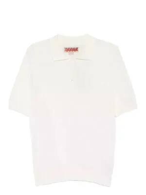 BARACUTA Ribbed Polo Shirt - Neutrals