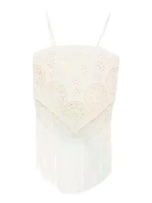 Sea Rafina Fringed Top - Neutrals