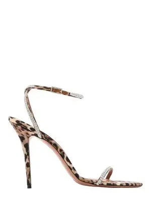 Amina Muaddi 105mm Diamante Heeled Sandals - Neutrals