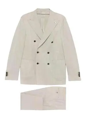 LUIGI BIANCHI MANTOVA Double-breasted Suit - Neutrals
