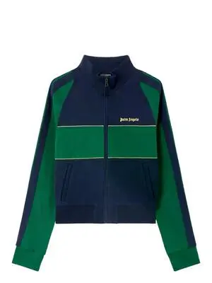 Palm Angels Classic Logo Zipped Sweater - Blue