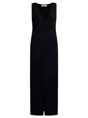 12 STOREEZ Buttoned Maxi Dress - Black