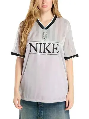 Nike Logo-print V-neck T-shirt - Grey