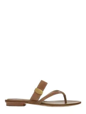 Veronica Beard Salva Dash Flat Sandals Brown