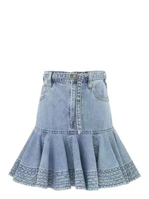 Zimmermann Indra Denim Mini Skirt - Blue