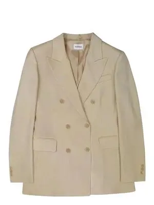 PARAH Double-breasted Slub-texture Jacket - Neutrals