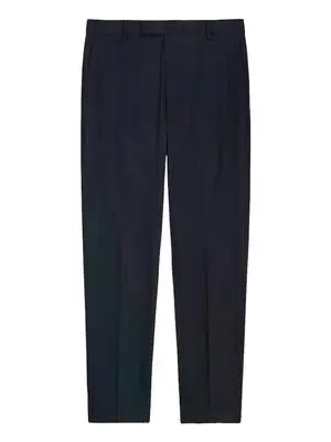 Sunspel Pressed-Crease Textured Trousers Blue
