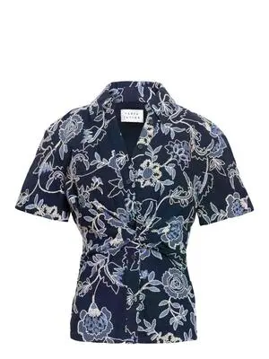 Tanya Taylor Embroidered Button-up Top - Blue