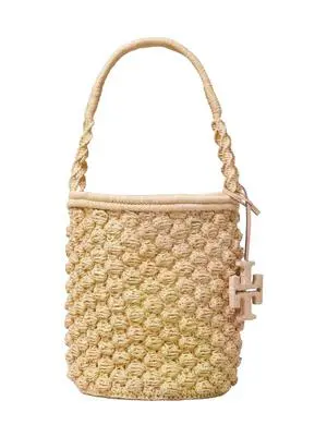 Tory Burch Ella Hand-crocheted Bucket Bag - Neutrals