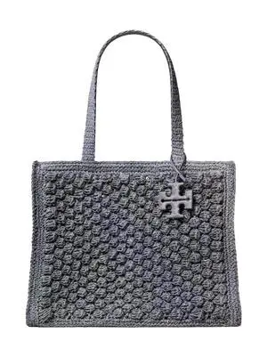 Tory Burch Small Ella Hand-Crocheted Popcorn Tote Grey