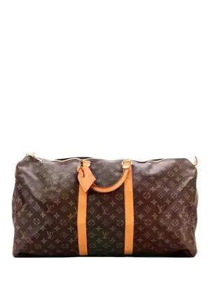 LOUIS VUITTON Keepall Monogram Canvas 55 Travel Bag - Brown