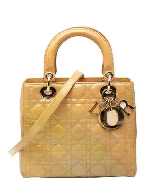 Dior 2011 Medium Patent Cannage Lady Satchel - Brown
