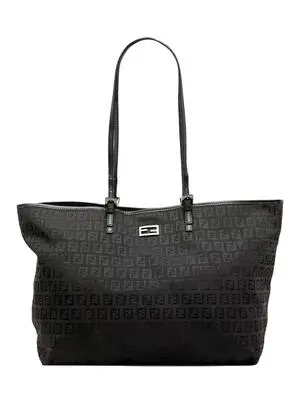 Fendi Zucchino Canvas Tote Bag - Black