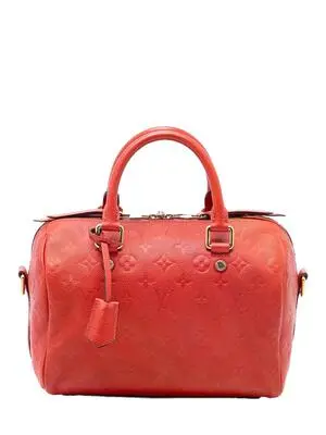 LOUIS VUITTON 2012 Monogram Empreinte Speedy Bandouliere 25 Satchel - Red