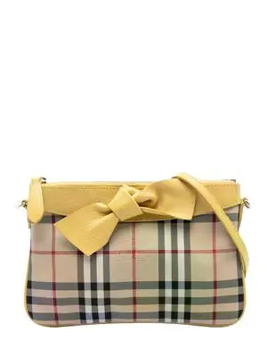 Burberry Haymarket Check Coated Canvas Bow Tie Crossbody Bag - Neutrals