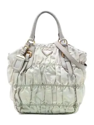 Prada Tessuto Gaufre Satchel - Grey