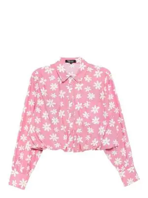 BLAKLACE Printed Long Sleeve Blouse - Pink