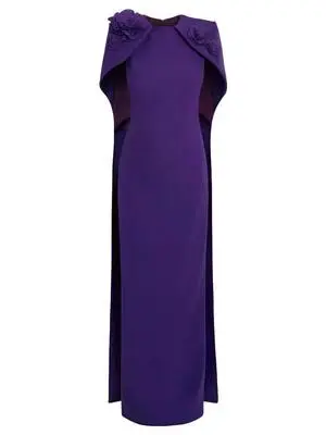 Safiyaa Floral Appliqué Maxi Dress - Purple