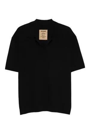 UMA WANG V-neck Short-sleeve T-shirt - Black