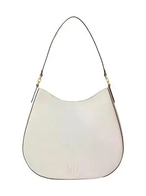 Ralph Lauren Embossed-Logo Shoulder Bag Neutrals