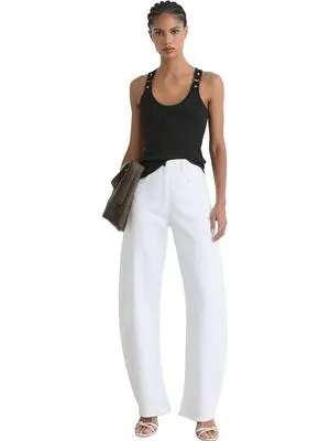 REISS Stretch-Cotton Vest With Hardware Detail Black