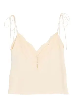 Valentino Garavani Silk Lace-trim Cami Top - White