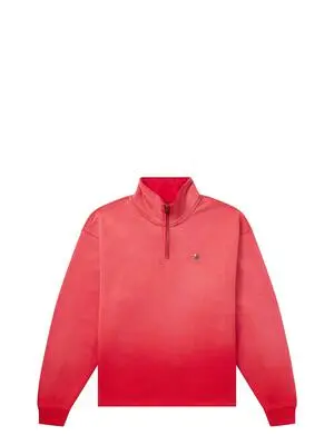 Aimé Leon Dore Logo-embroidered Half-zip Cotton Sweatshirt - Red