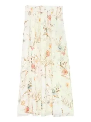 Eleventy Floral Maxi Skirt - Neutrals