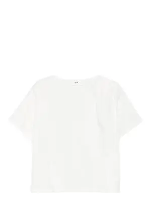 SOLOTRE Gathered-trim T-shirt - Neutrals