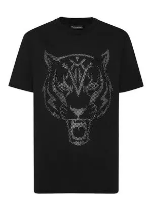 PLEIN SPORT Lamina Tiger Cotton T-shirt - Black