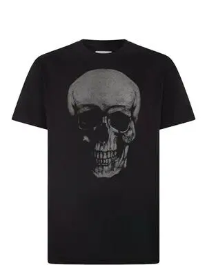 Philipp Plein Glitter Skull Round Neck T-shirt - Black