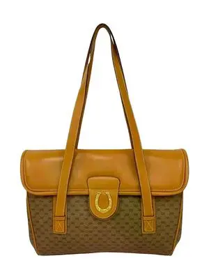 Gucci 20th Century Micro Gg Supreme Horseshoe Shoulder Bag - Brown