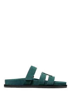 Tory Burch Ines Suede Sport Slide Sandals - Green